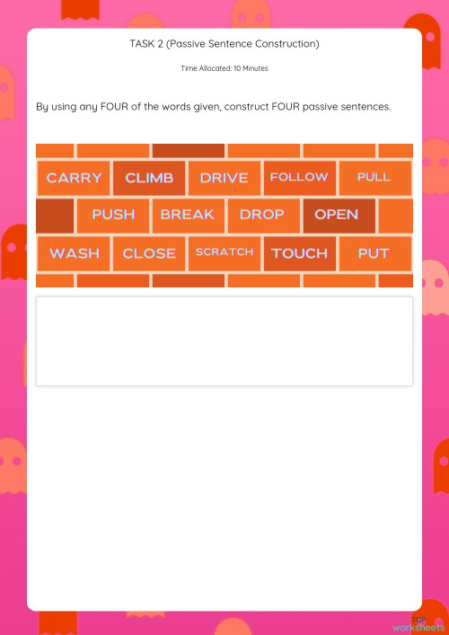 TASK 2 (Passive Sentence Construction). Interactive worksheet ...