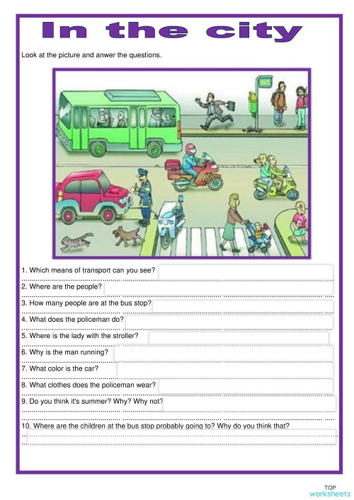 Describe a Picture. Interactive worksheet | TopWorksheets