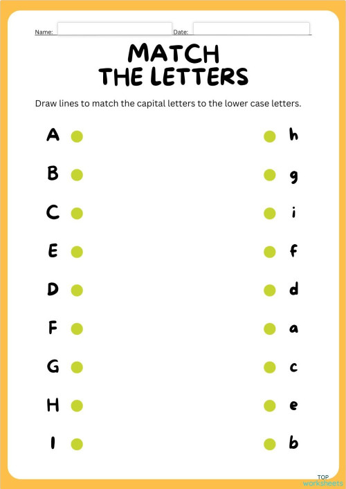 Match The Letters. Interactive worksheet | TopWorksheets