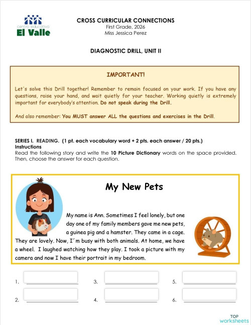 FIRST GRADE CROSS CURRICULAR DD 2. Interactive worksheet | TopWorksheets