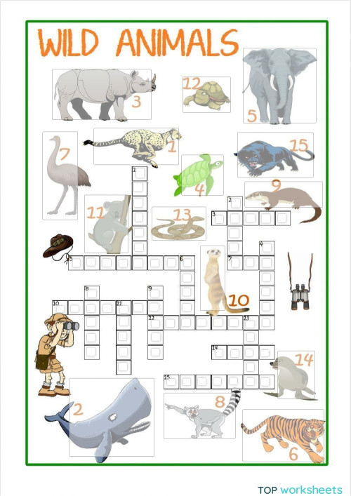 Wild Animals. Interactive worksheet | TopWorksheets