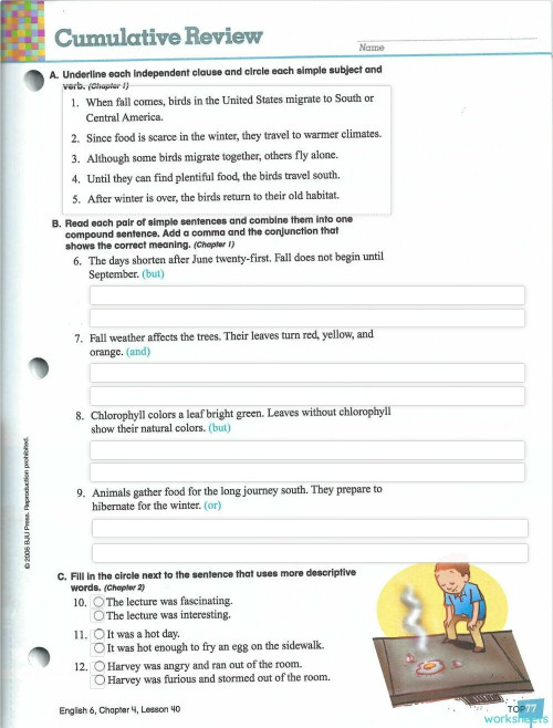 Lesson 70: Chapter 7 Cumulative Review Pg 135-136. Interactive ...
