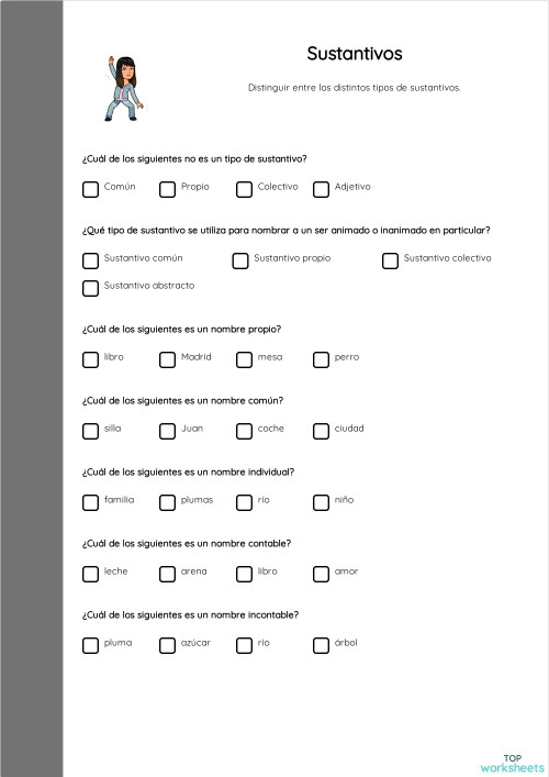 Los Sustantivos Ficha Interactiva Y Descargable Puedes Hacer Los