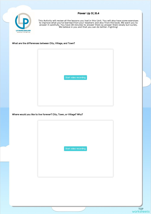 Power Up 1 | 8.1. Interactive worksheet | TopWorksheets