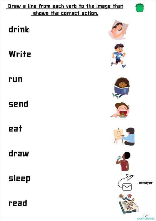 action verbs. Interactive worksheet | TopWorksheets