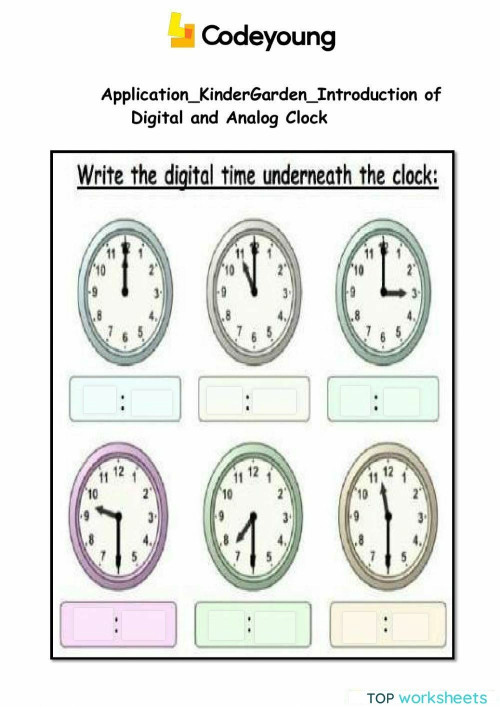 Time-write time. Interactive worksheet | TopWorksheets