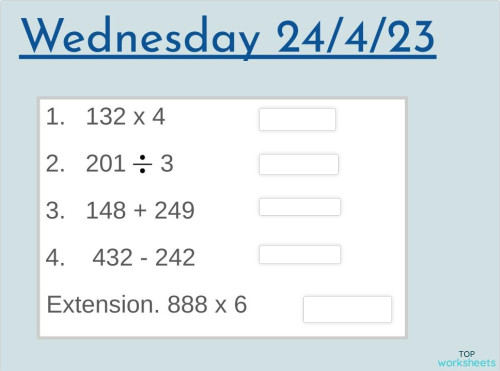 Math: interactive worksheets and online exercises | TopWorksheets