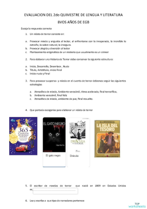 EVALUACION DE LENGUA. Ficha interactiva | TopWorksheets