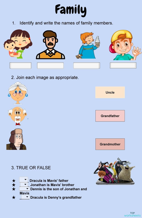 Family work. Ficha interactiva | TopWorksheets