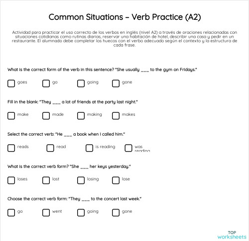 Past continuous vs. Simple past. Interactive worksheet | TopWorksheets