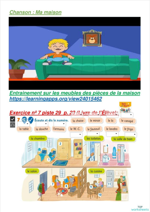 EB 5 Jeudi 23 Mardi 28 janvier les meubles. Fiche interactive ...