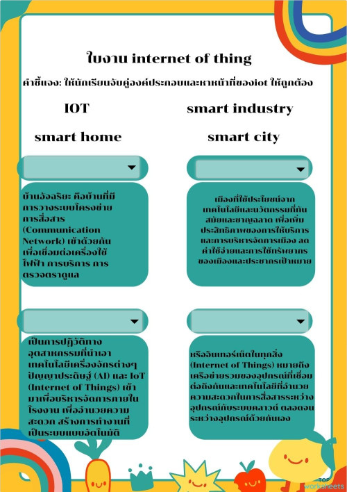 ใบงาน internet of thing ใบงานเชิงโต้ตอบ | TopWorksheets
