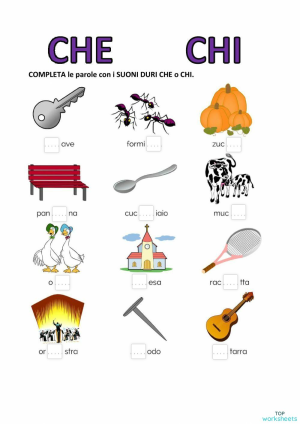 Parole con che / chi . Scheda interattiva | TopWorksheets