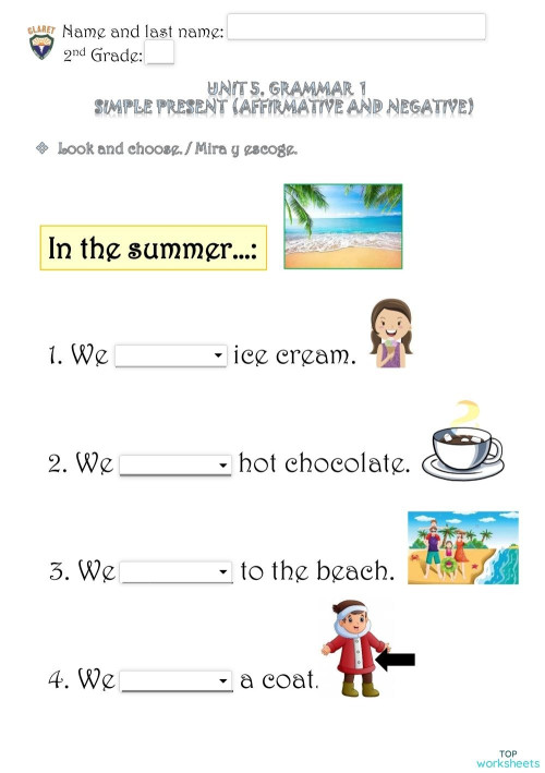 2nd G. Unit 5. Grammar 1. Practice activity. Interactive worksheet ...