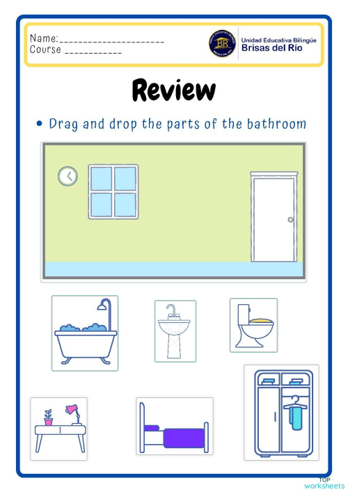 Review parts of the house. Interactive worksheet | TopWorksheets