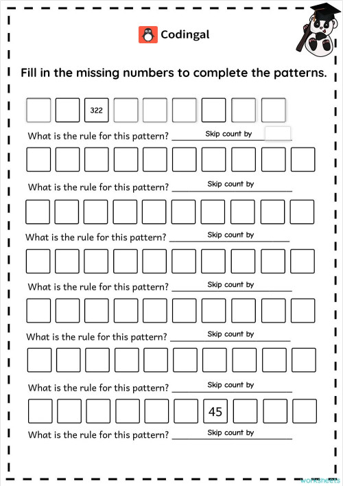 M_G02M02L07_WA02_Recognize the pattern. Interactive worksheet ...