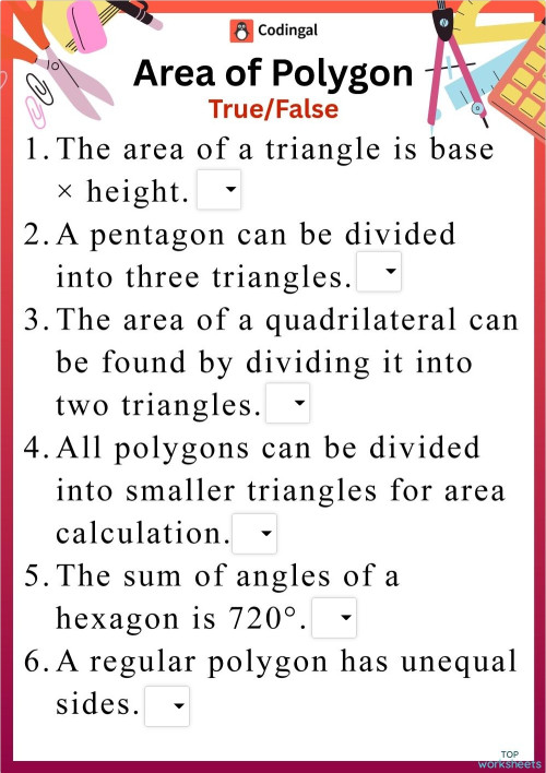 M_G07M15L54_WA02_Area of Polygons. Interactive worksheet | TopWorksheets