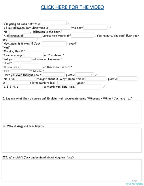 Wonder: Jack Will. Interactive worksheet | TopWorksheets