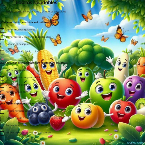 Hábitos Saludables Ficha Interactiva Topworksheets