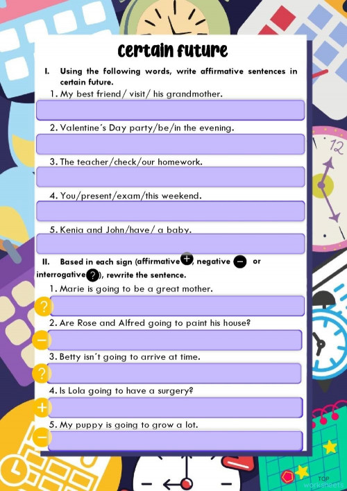 Certain future. Interactive worksheet | TopWorksheets