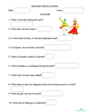 FESTIVAL OF NAVRATRI. Interactive worksheet | TopWorksheets