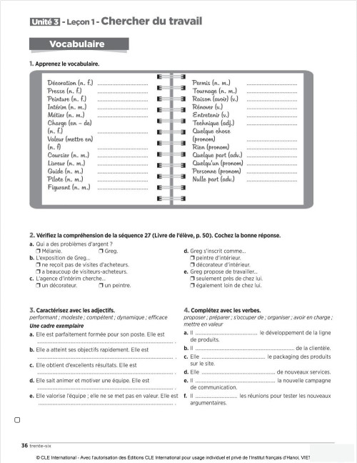 unité 3- travailler. Fiche interactive | TopWorksheets