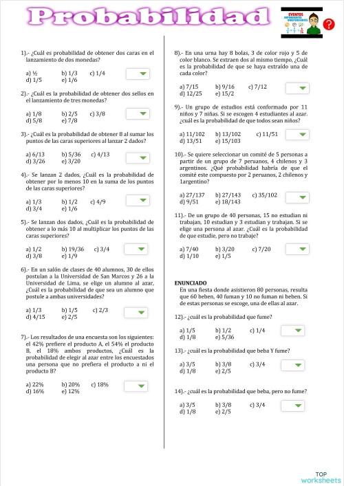 porcentajes. Ficha interactiva | TopWorksheets