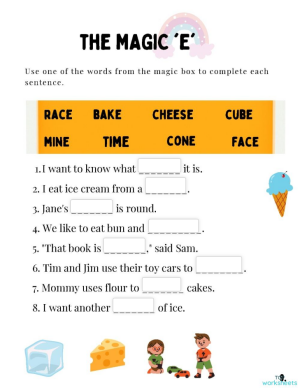 The Magic E Activity - Beginner's Class. Interactive worksheet ...
