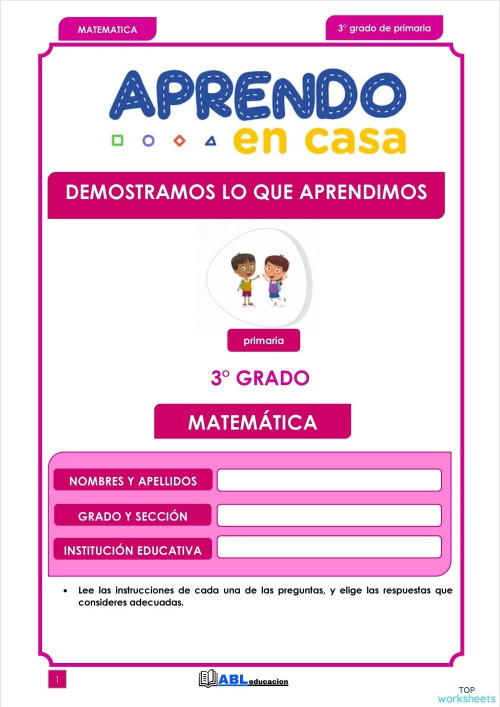 matematica 3er grado. Ficha interactiva | TopWorksheets