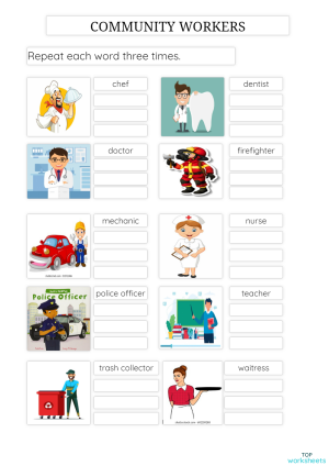 COMMUNITY WORKERS. Interactive worksheet | TopWorksheets