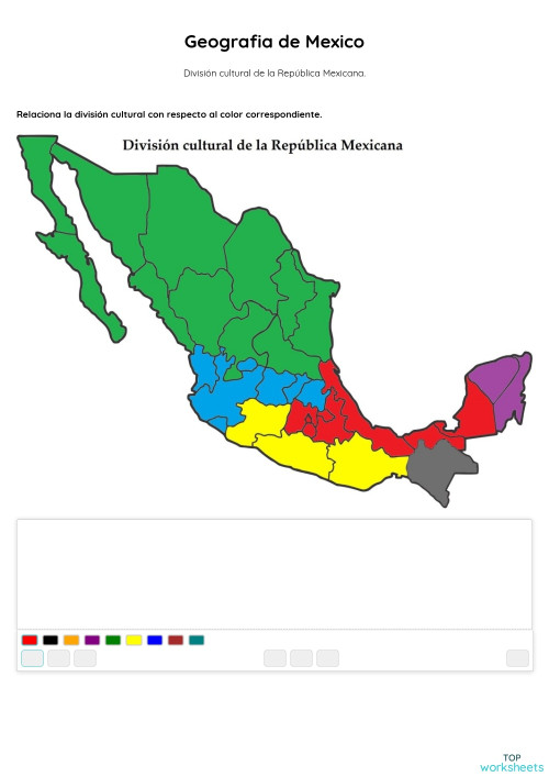Geografia de Mexico. Ficha interactiva | TopWorksheets