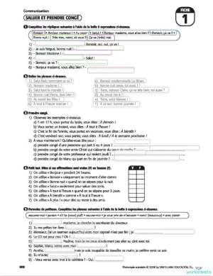 Saluer et prendre congé. Fiche interactive | TopWorksheets