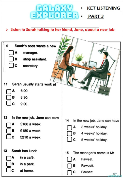 Listening practice 3.2. Interactive worksheet | TopWorksheets