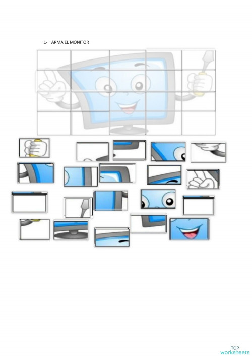 Partes del Monitor. Ficha interactiva | TopWorksheets