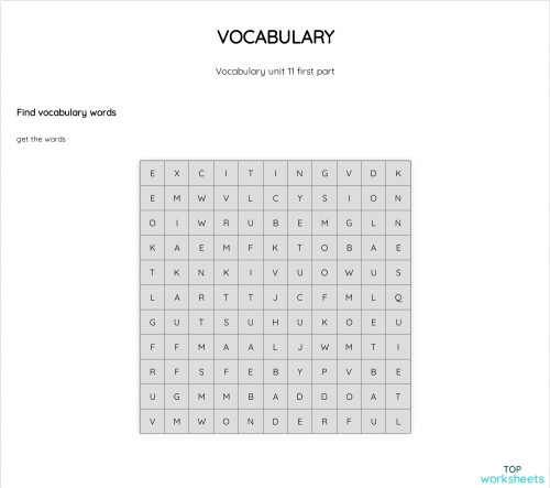 VOCABULARY. Interactive worksheet | TopWorksheets