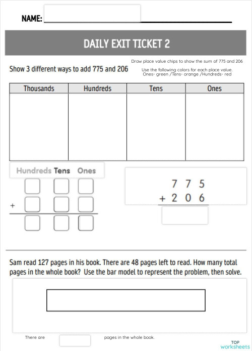 Unit 2: Exit Ticket #2. Interactive worksheet | TopWorksheets