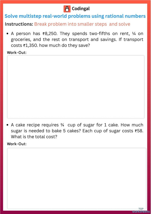 Rationals numbers: interactive worksheets and online exercises ...