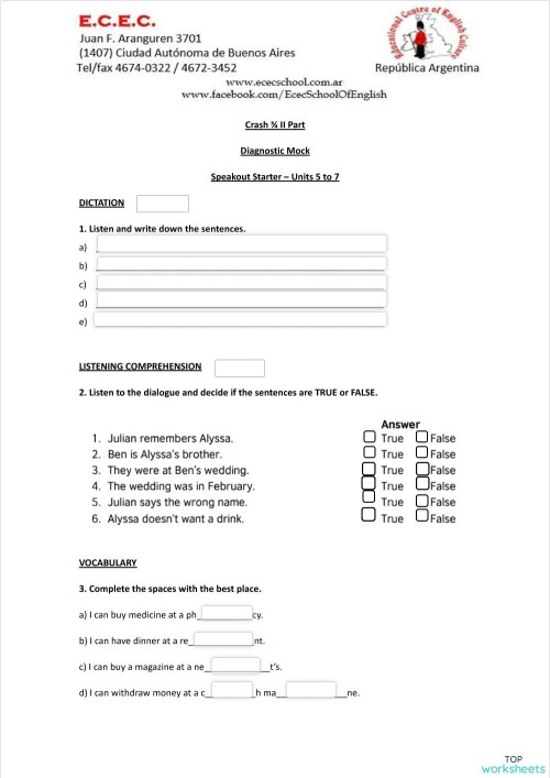 MOCK CRASH 3/4 II. Interactive worksheet | TopWorksheets