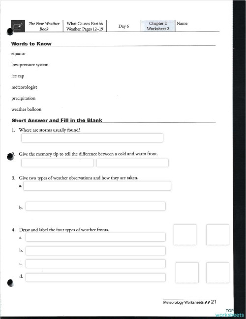 Lesson Outline Answers Effects Of Weather On Land