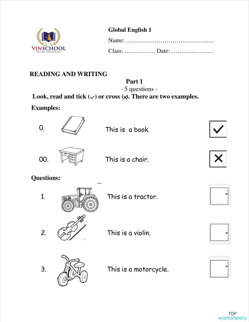 reading and writing practice 1. Interactive worksheet | TopWorksheets