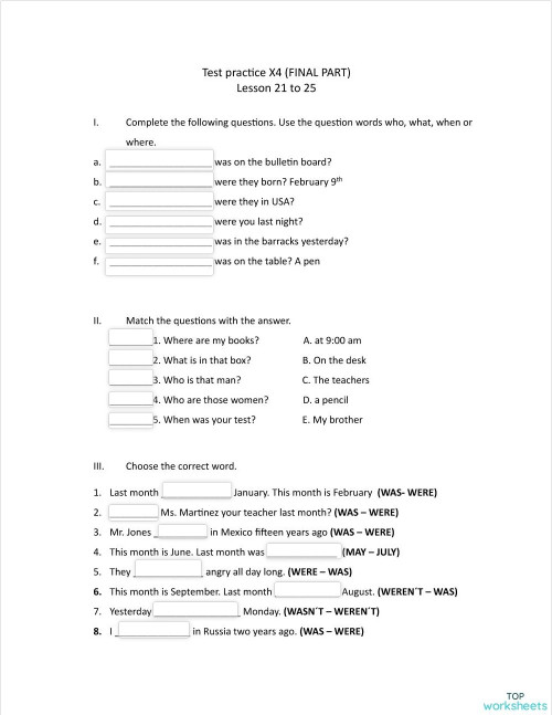 Past Simple Practise - 1 ) Regular Verbs - A2. Ficha interactiva | TopWorksheets