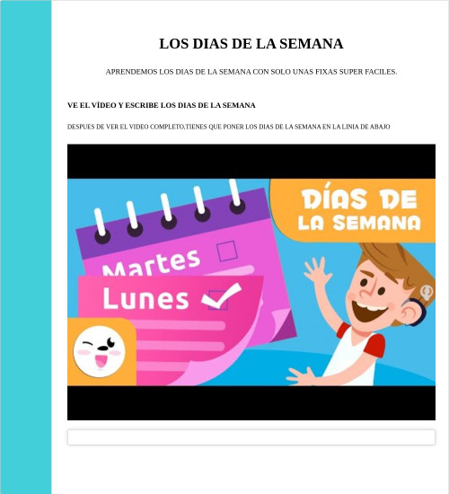 LOS DIAS DE LA SEMANA. Ficha interactiva | TopWorksheets
