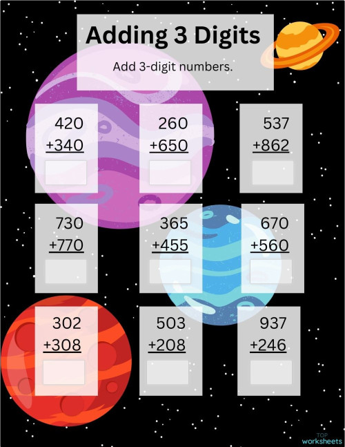 Adding Hundreds. Interactive worksheet | TopWorksheets