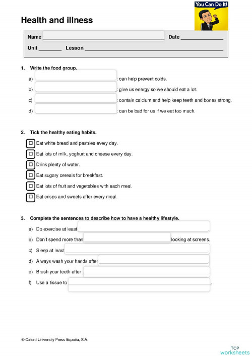 Health & illness. Interactive worksheet | TopWorksheets