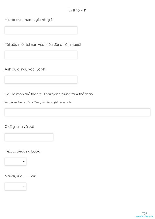 Unit 10 + 11. Interactive worksheet | TopWorksheets