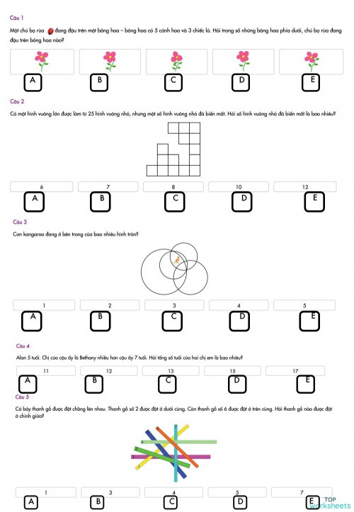 Interactive worksheets and online exercises in Vietnam | TopWorksheets