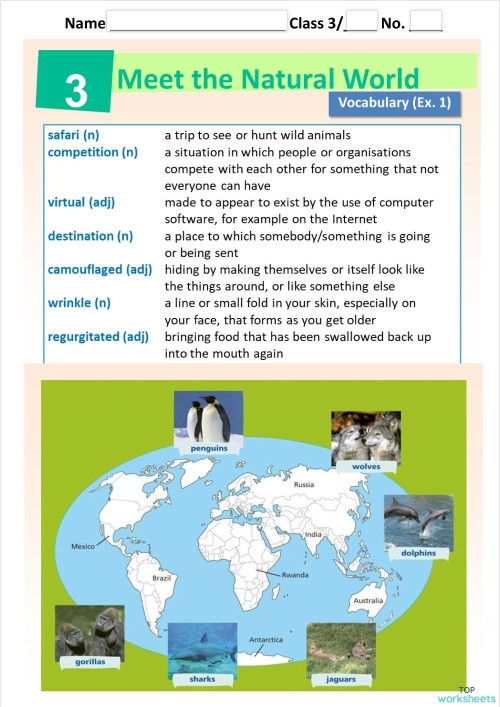 ใบงานออนไลน์ Natural World Unit 3 (ม.3). Interactive worksheet ...