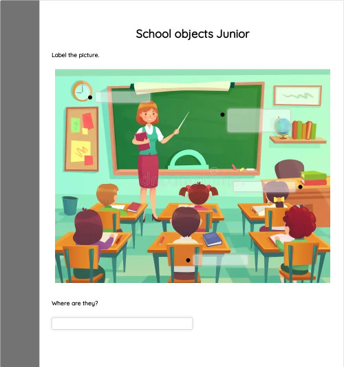 School objects Junior. Interactive worksheet | TopWorksheets