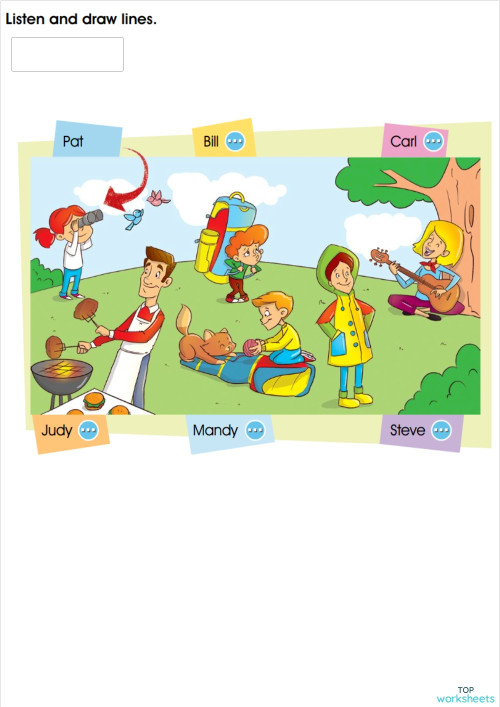 Camping Listening A2. Interactive worksheet | TopWorksheets