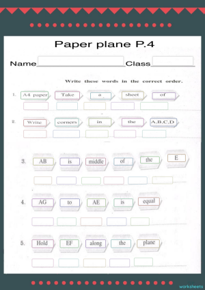 Paper plane P.4. Interactive worksheet | TopWorksheets